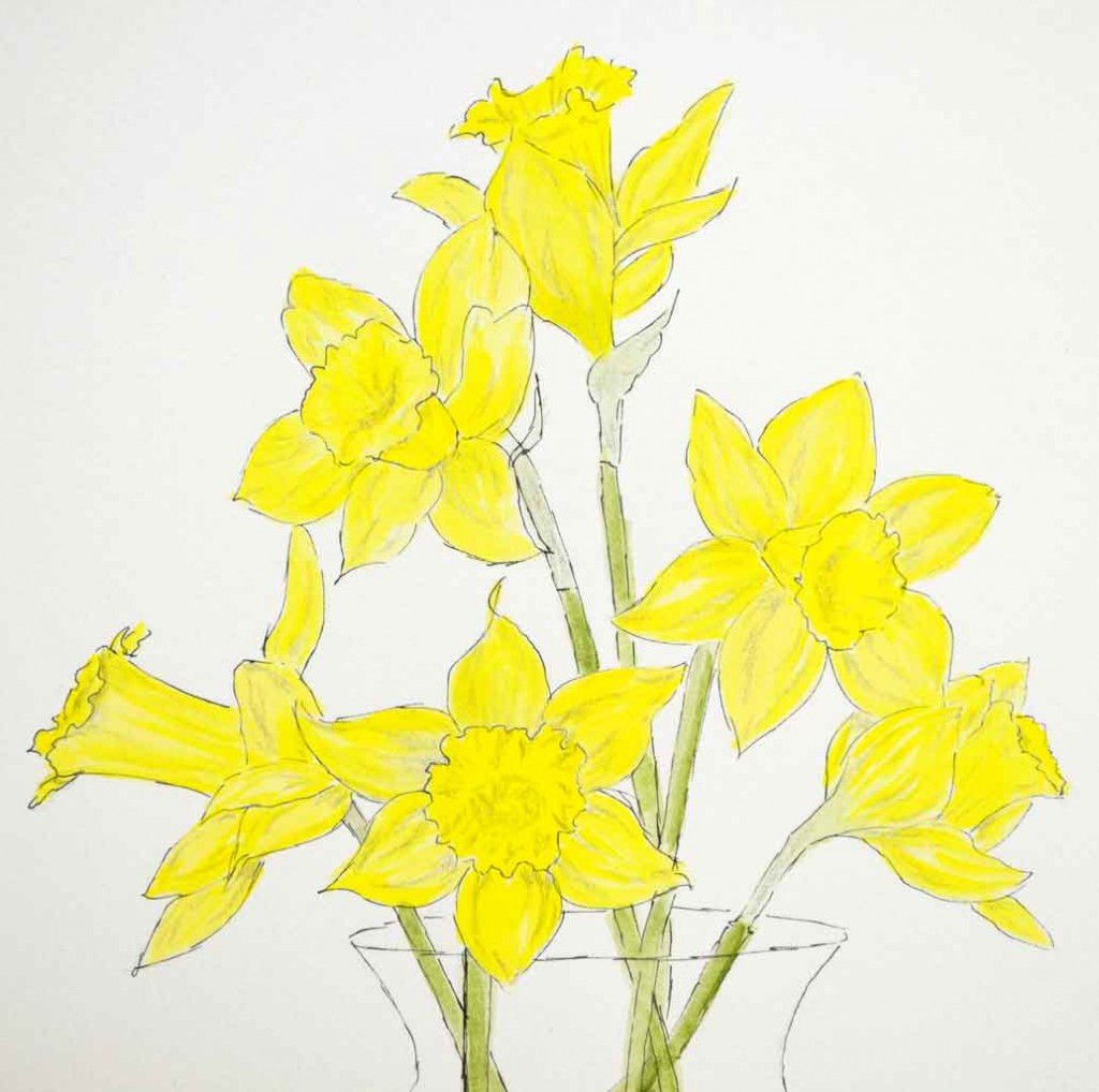 how to paint daffodils - Just Paint It Blog
